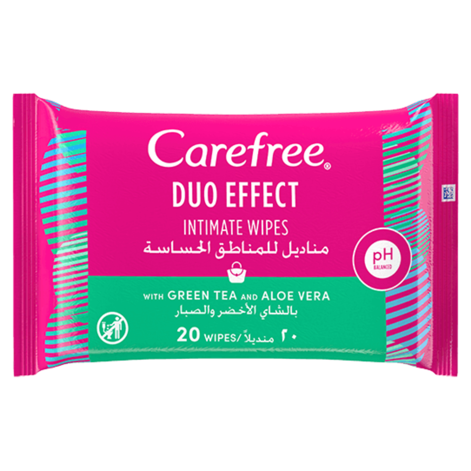 Buy CAREFREE Daily Intimate Wipes Duo Effect with Green Tea and Aloe ...