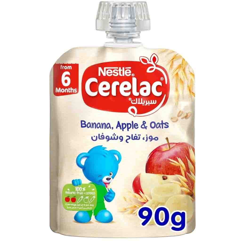 Buy Nestle Cerelac Apple, Banana, Oat Puree For 6+ Months Baby 90g ...