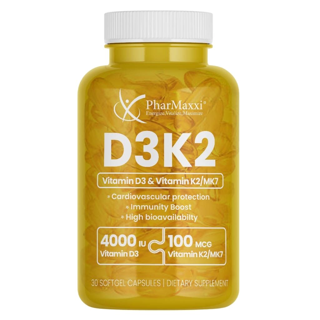 Buy Pharmaxxi D3K2 Capsules With 4000IU Vitamin D3 & 100mcg Vitamin K2 ...