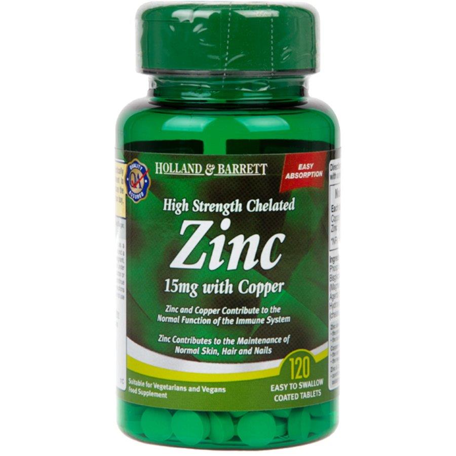 Buy Holland & Barrett High Strength Chelated Zinc 15mg with Copper ...